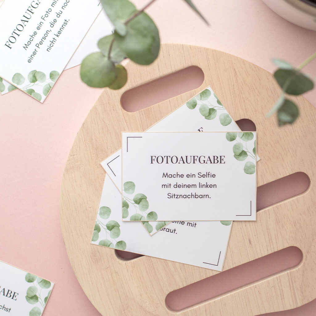Druckvorlage: Fotoaufgaben Hochzeit (50 Kärtchen) - Lieblingsgeschenk